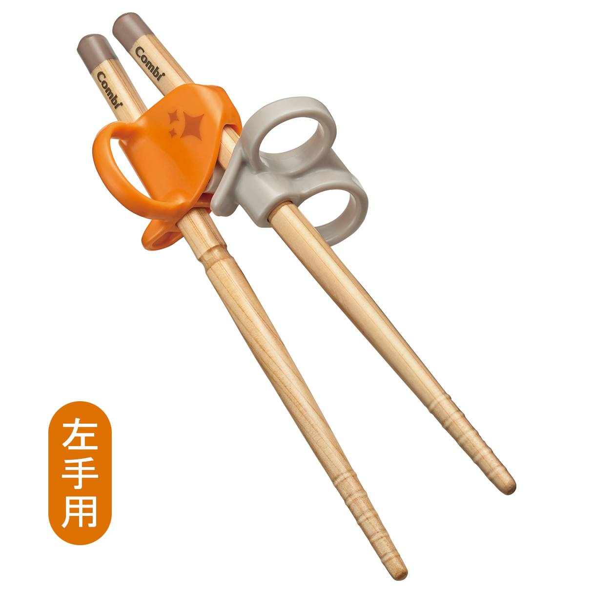 My First Wooden Chopsticks (Left-handed), Orange (OR) (Combi Next ...