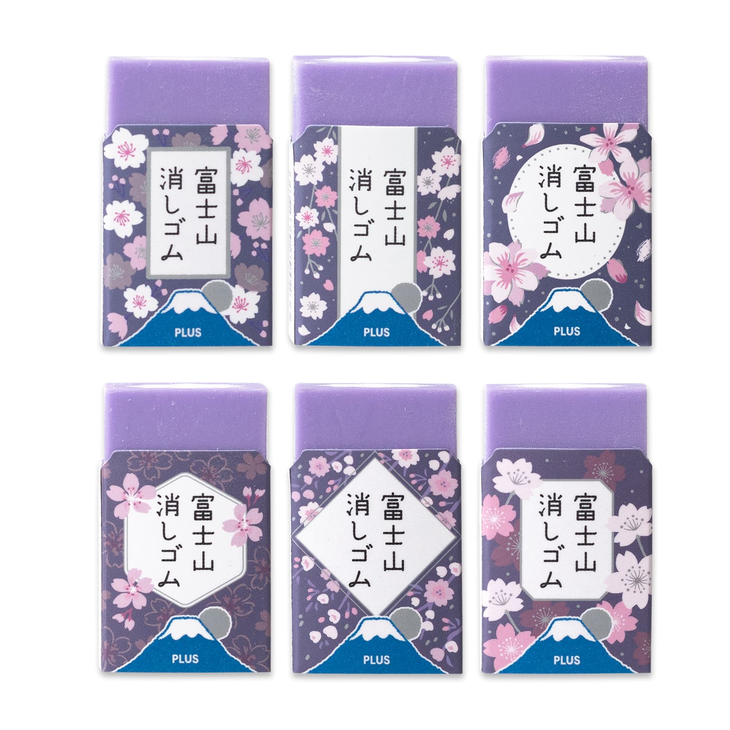 富士山橡皮擦＜限量＞夜櫻 Plus 普樂士 完美行購物
